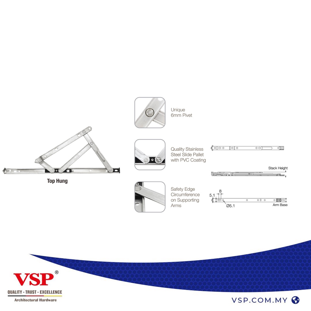 300VS - LOTO-304-Top Hung Stay 18SG 4Bar 12” x 2.0mm, 5Bar 16" x 2.5mm ...