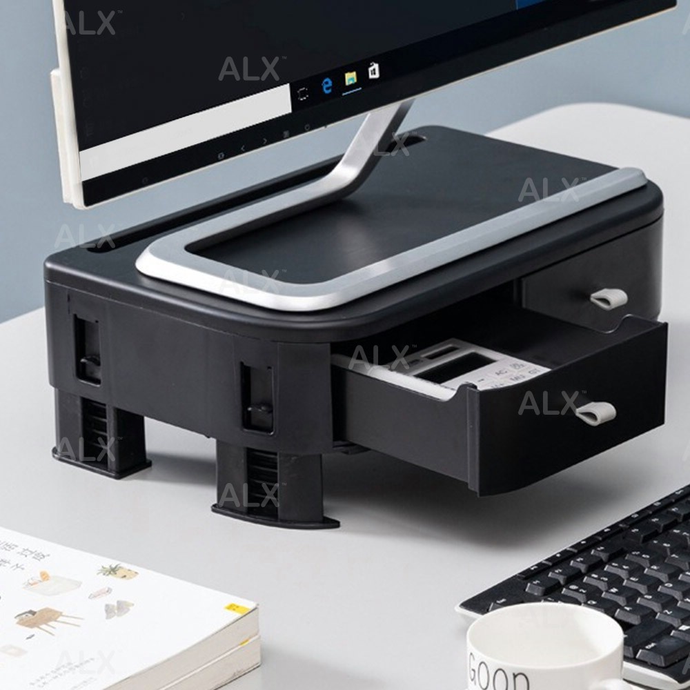 ALX Desktop Computer Monitor Heightening Rack Office Desk Storage Box ...