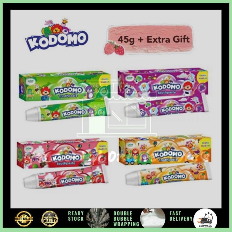 KODOMO LION KIDS CHILDREN'S TOOTHPASTE 45G 5% XYLITOL + ACTIVE FLUORIDE ...