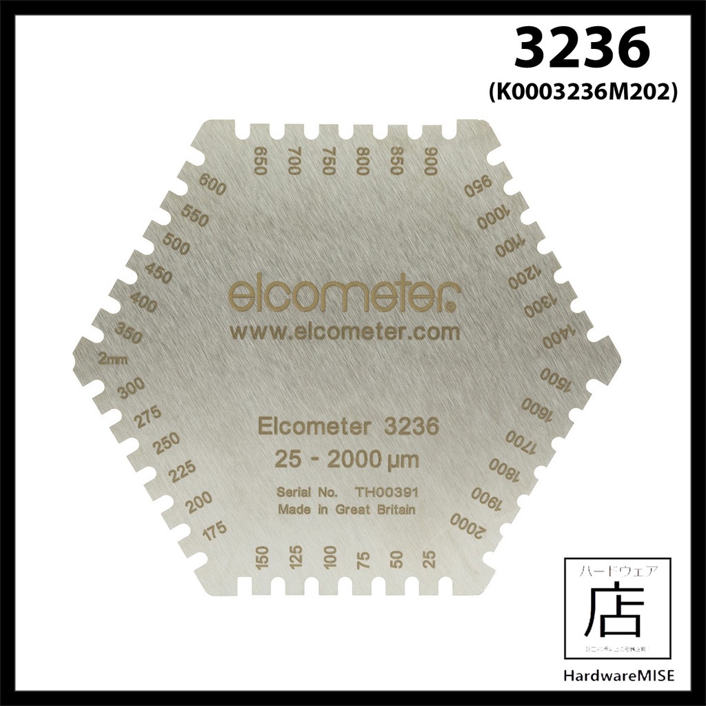 Elcometer 3236 Hexagonal Wet Film Combs K0003236M202 Stainless Steel ...