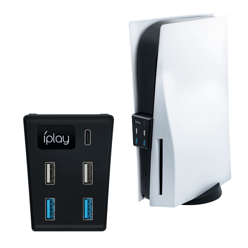 iPlay 1-to-5 USB Hub For PS5 DE/UHD Gaming Console - Black (Not for PS5 ...
