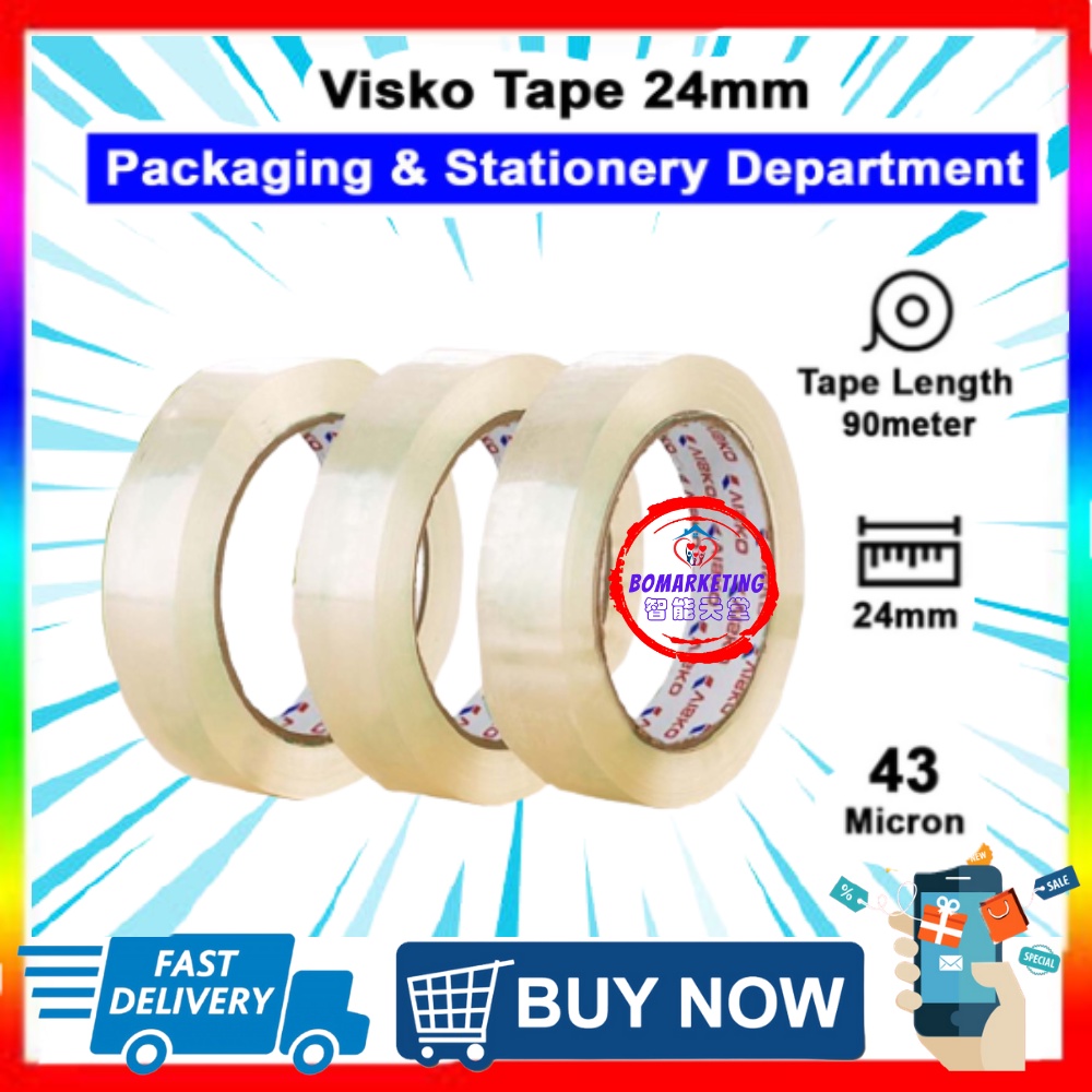 𝗩𝗶𝘀𝗸𝗼 𝗢𝗣𝗣 𝗔𝗱𝗵𝗲𝘀𝗶𝘃𝗲 𝗧𝗿𝗮𝗻𝘀𝗽𝗮𝗿𝗲𝗻𝘁 𝗣𝗮𝗰𝗸𝗮𝗴𝗶𝗻𝗴 𝗧𝗮𝗽𝗲 𝟮𝟰𝗺𝗺 𝗫 𝟵𝟬 𝗺𝗲𝘁𝗲𝗿 | Shopee ...