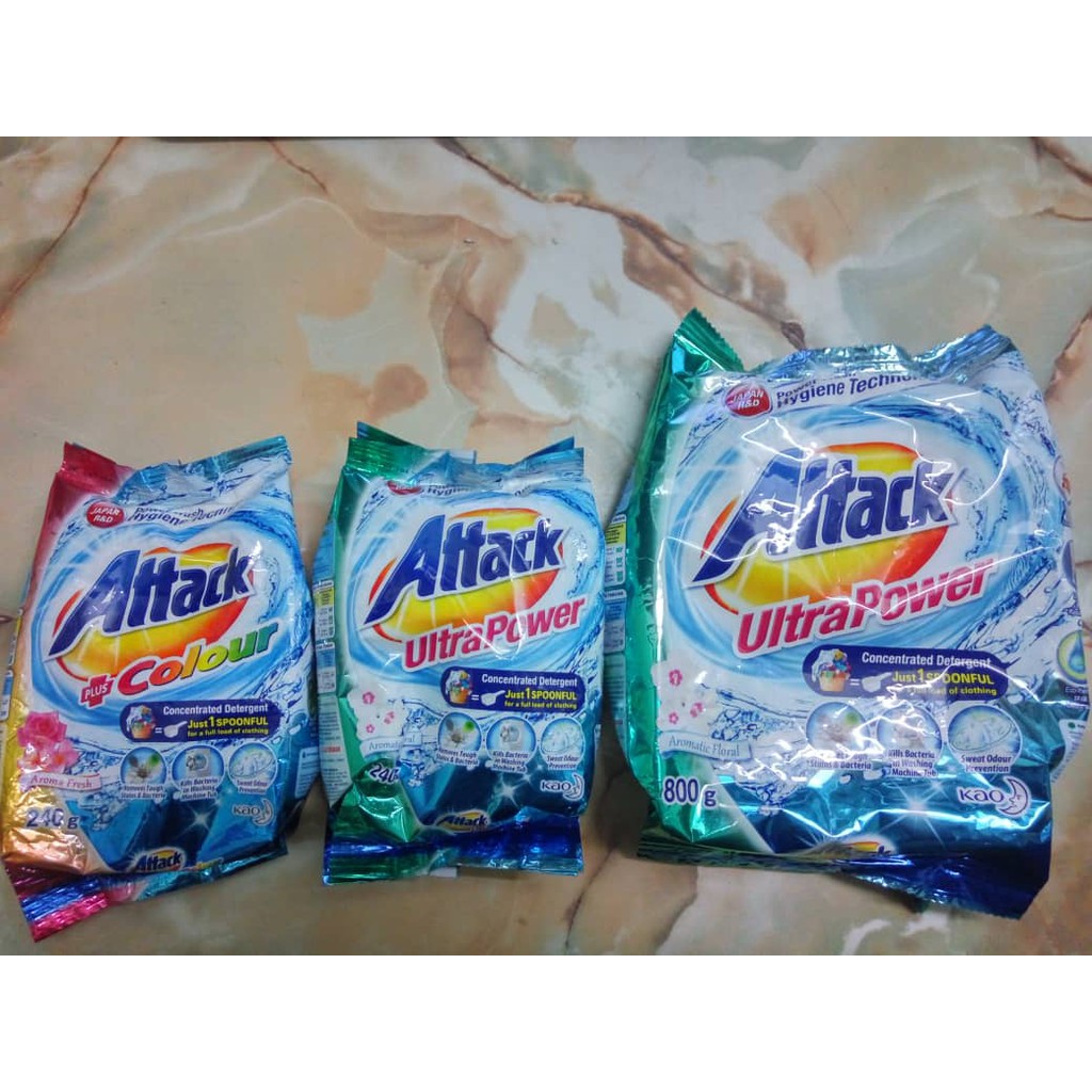 【Ready Stock】KAO Attack Ultra Power Powder 洗衣粉 (800g & 240g) | Shopee Malaysia