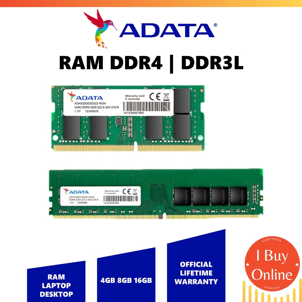 Adata Ram Ddr4 So Ddr4 2400 2666 U Dimm Sodimm 4gb 8gb 16gb 32gb