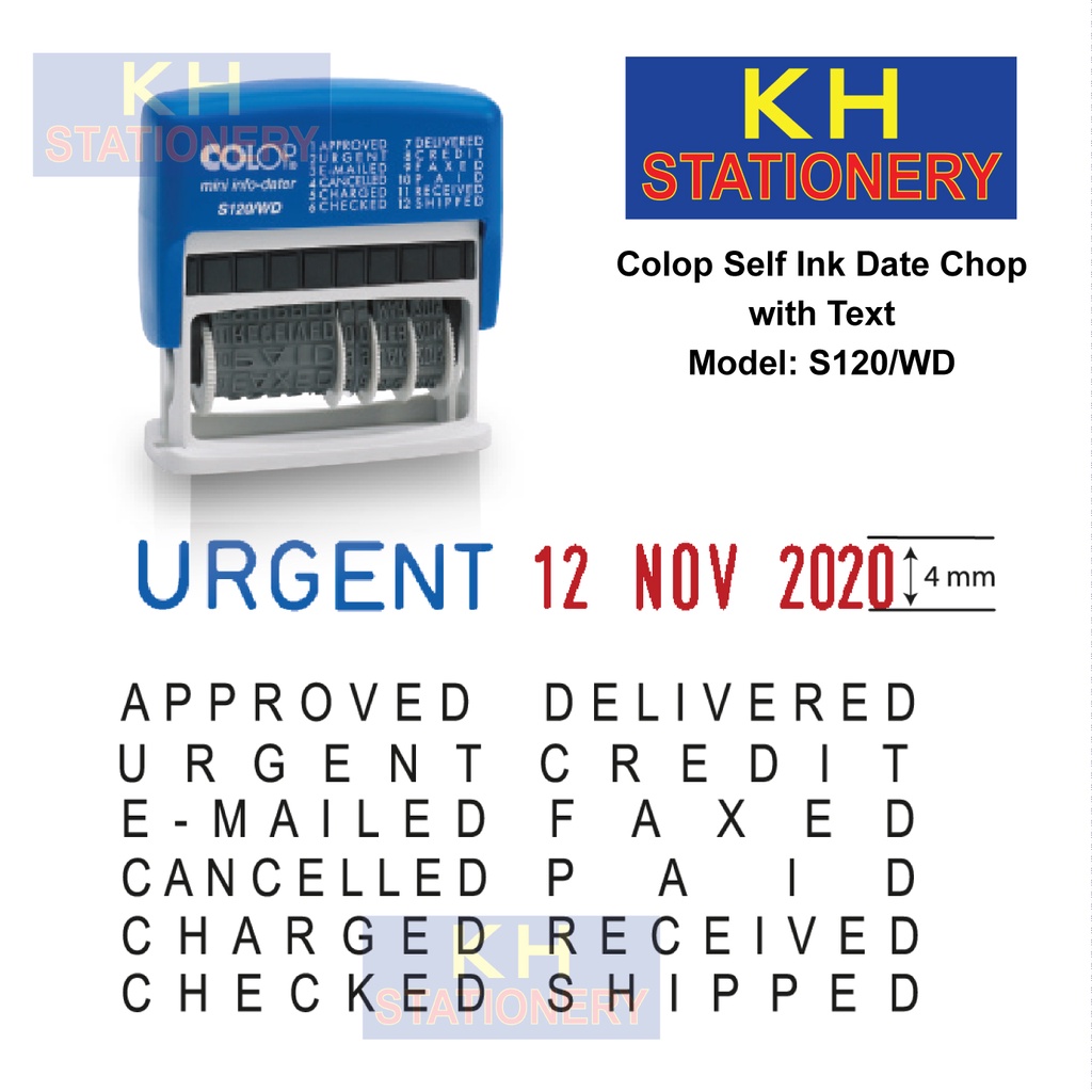 COLOP S120/WD Mini Info-Dater Self Ink Mini-Dater/ Pre Ink Date Stamp/ Self Inking Date Chop ...