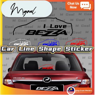 Perodua Bezza I LOVE BEZZA Car Sticker [High Grade Anti UV] | Shopee ...