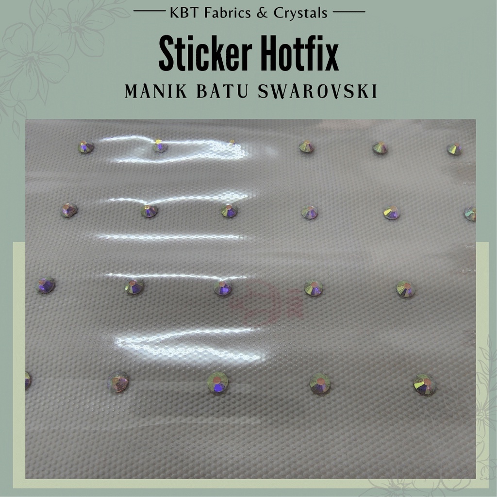 SS20 Batu Crystal AB Sticker Hotfix Batu Manik Copy Swarovski Tampal ...