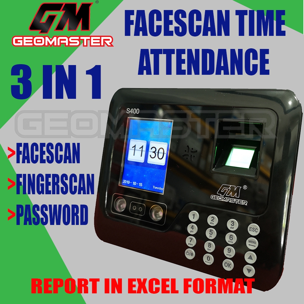 GEOMASTER S400 Biometric Face Detection & Fingerprint Punch Card ...