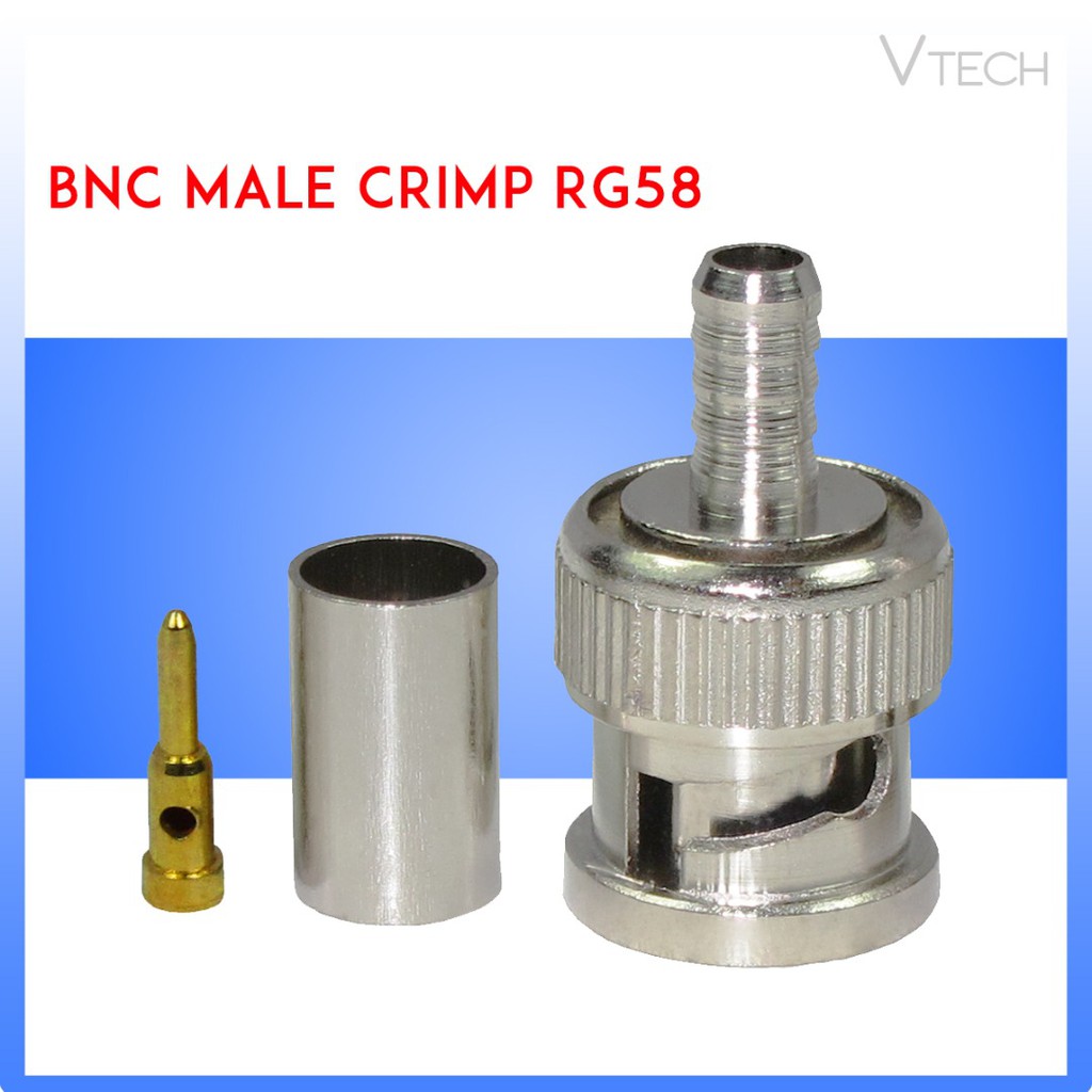 RG58 BNC Crimp Type Coaxial Connector Adaptor-Ready Stock | Shopee Malaysia