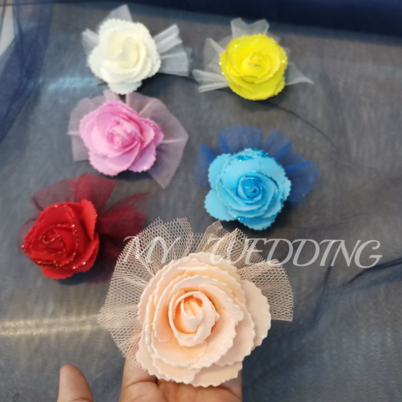 10pcs Bunga Rewang VIP Glitter Bunga Rewang Bajet Bunga Kendarat Rozet ...
