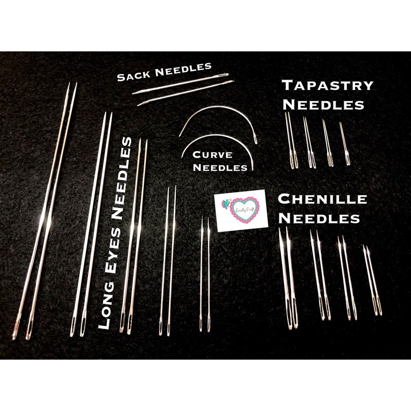 Long Eyed Needle Sack Chenille Tapestry Curve Needle/Jarum Besar Jarum ...