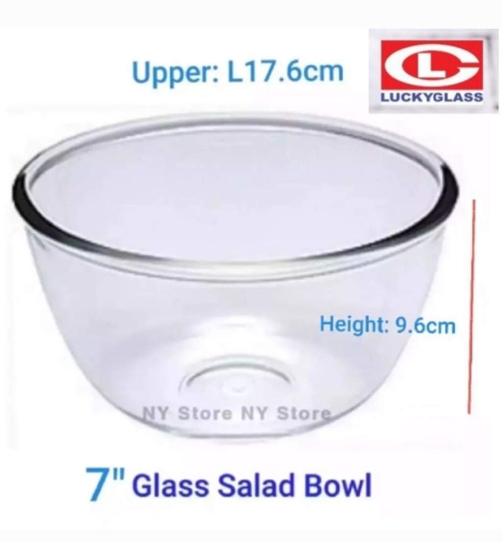 Glass Mixing Bowl Thick Mangkuk Kaca Salad Noodle Thailand Lucky Glass ...