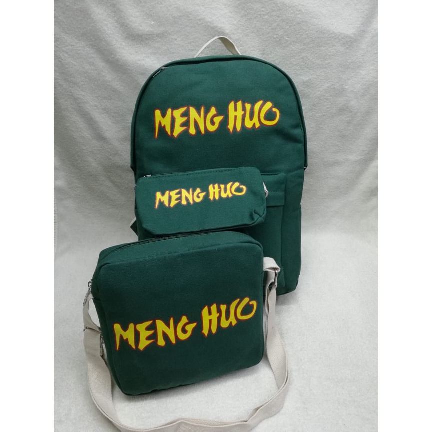 3 in 1 Set Backpack Travel bag Meng Huo Bag Unisex Korean Fashion Men ...