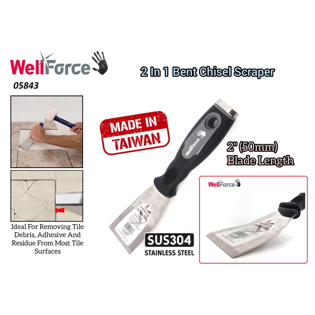 WellForce 05843 DuraGrip 2inch (50mm) Bent Chisel Scraper | Shopee Malaysia