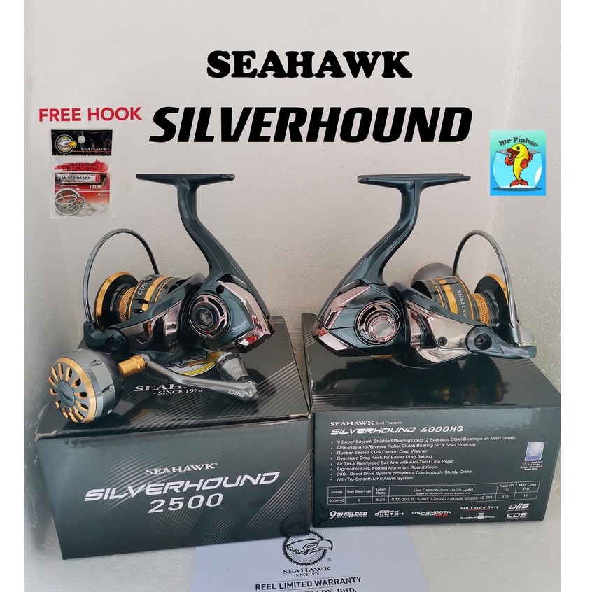 FISHER 2022 SEAHAWK SILVERHOUND 1000 2500 4000 4000HG 6000 Spinning Reel | Shopee Malaysia