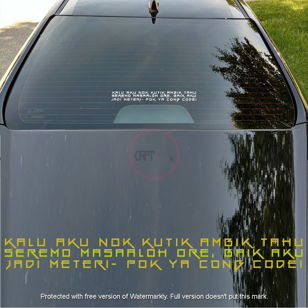 CFS126 Pokya Pok Ya Cong Codei pelekat pintu Belakang Kereta Rear Car ...