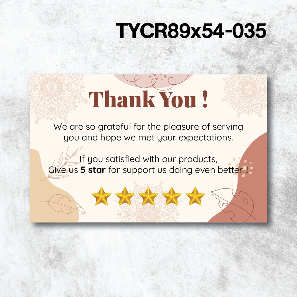Thank You Card 20's Rating Card 5 Star Kad Terima Kasih Gifts Gift Card ...
