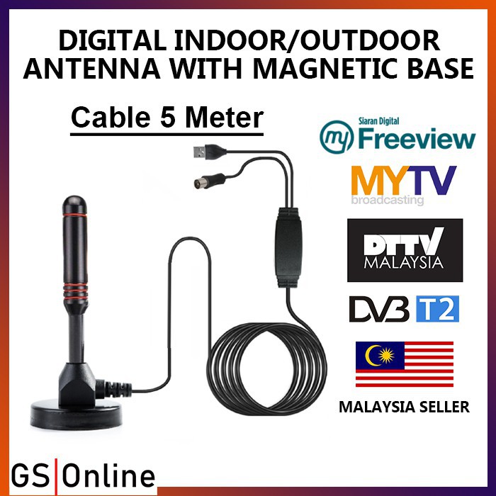 antena tv INDOOR OUTDOOR HDTV DIGITAL ANTENNA WITH MAGNETIC STAND MYTV ...
