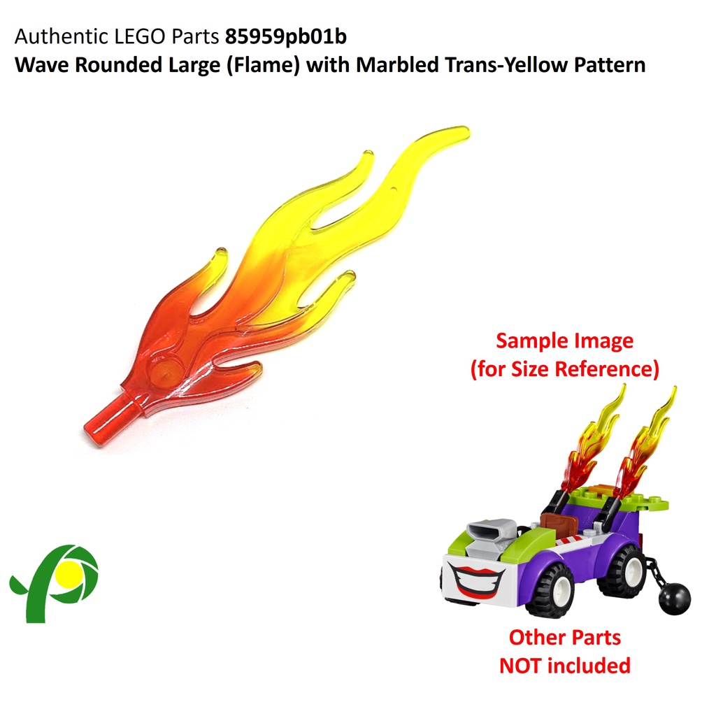 LEGO Parts 85959pb01b Wave Rounded Large Flame Fire Sold per piece ...