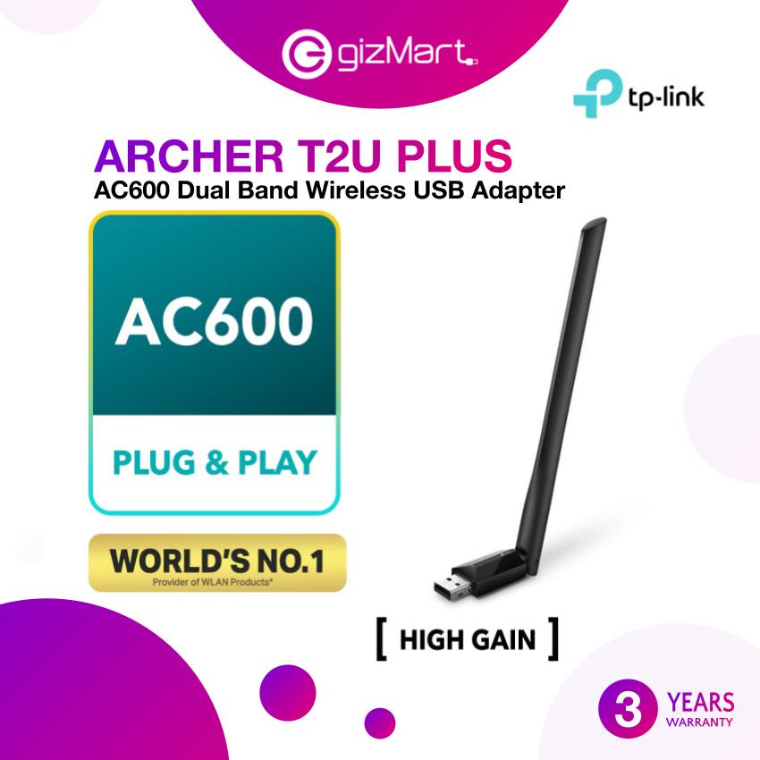 TP-Link Archer T2U Plus AC600( 2.4GHz + 5GHz) High Gain 5dBi Antenna ...