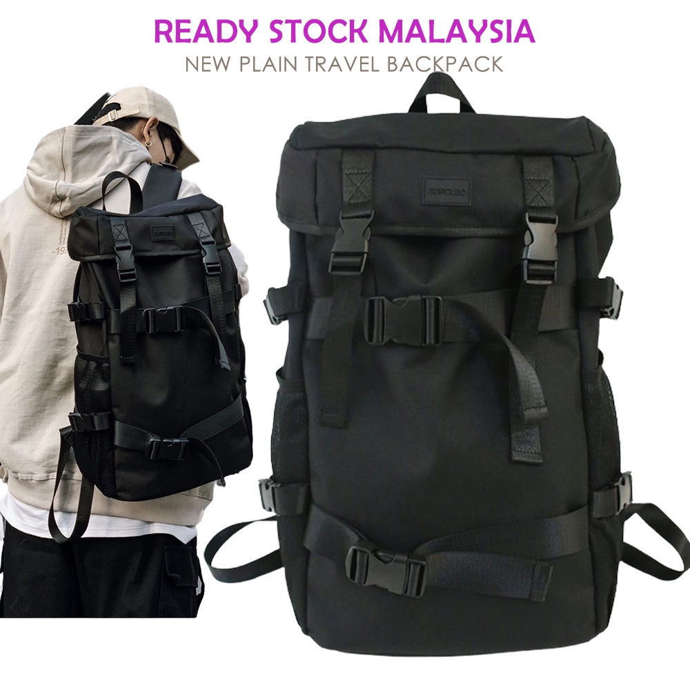 Plain Travel Backpack Water Resistant Drawstring Bag for Men Beg Baju ...