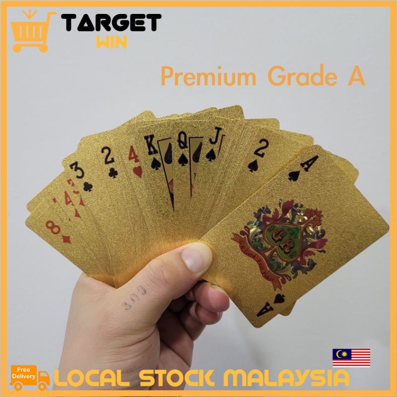 Waterproof 24k Golden Premium Playing Card Gold Collection Poker Set x ...