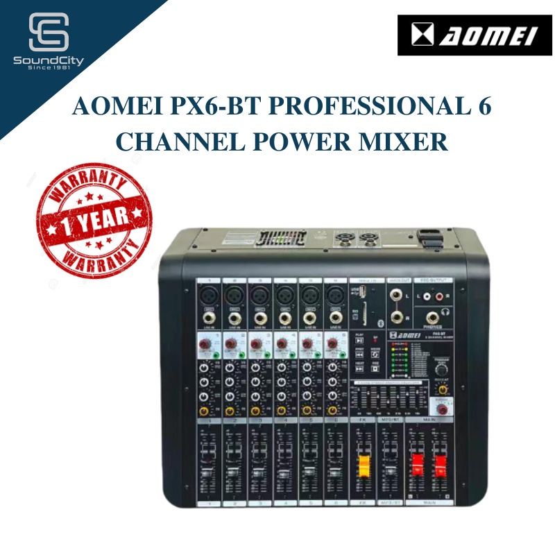 Original AOMEI PX6-BT Professional 6 Channel Power Mixer | Shopee Malaysia