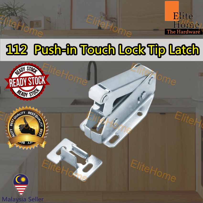 EliteHome (1 Pc) 112 Push-in Touch Lock Tip Latch Spring Loaded Latch ...