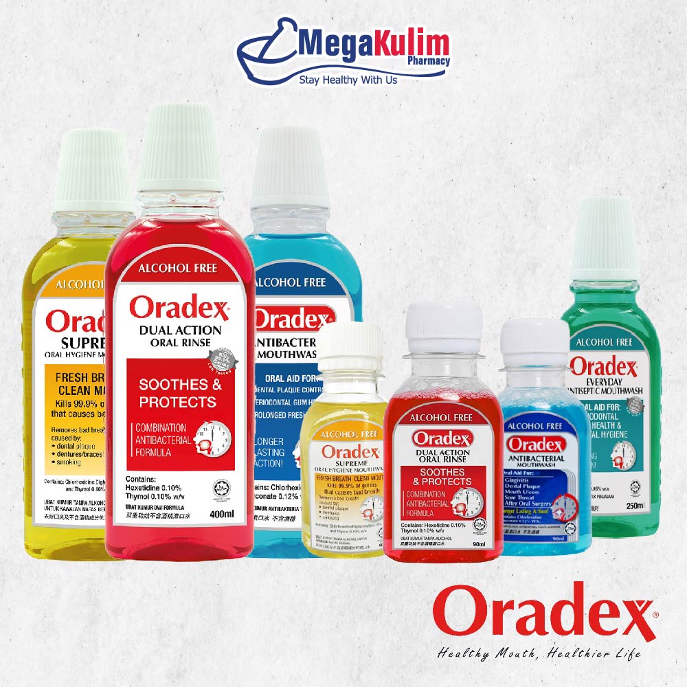Oradex Mouthwash (90mL / 250mL / 400mL / 750mL) | Shopee Malaysia