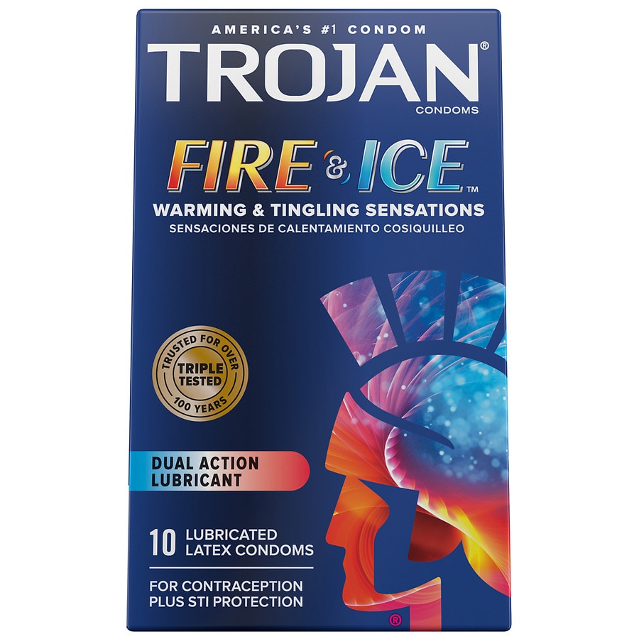 TROJAN Fire & Ice Dual Action Condoms (10 pcs) | Shopee Malaysia