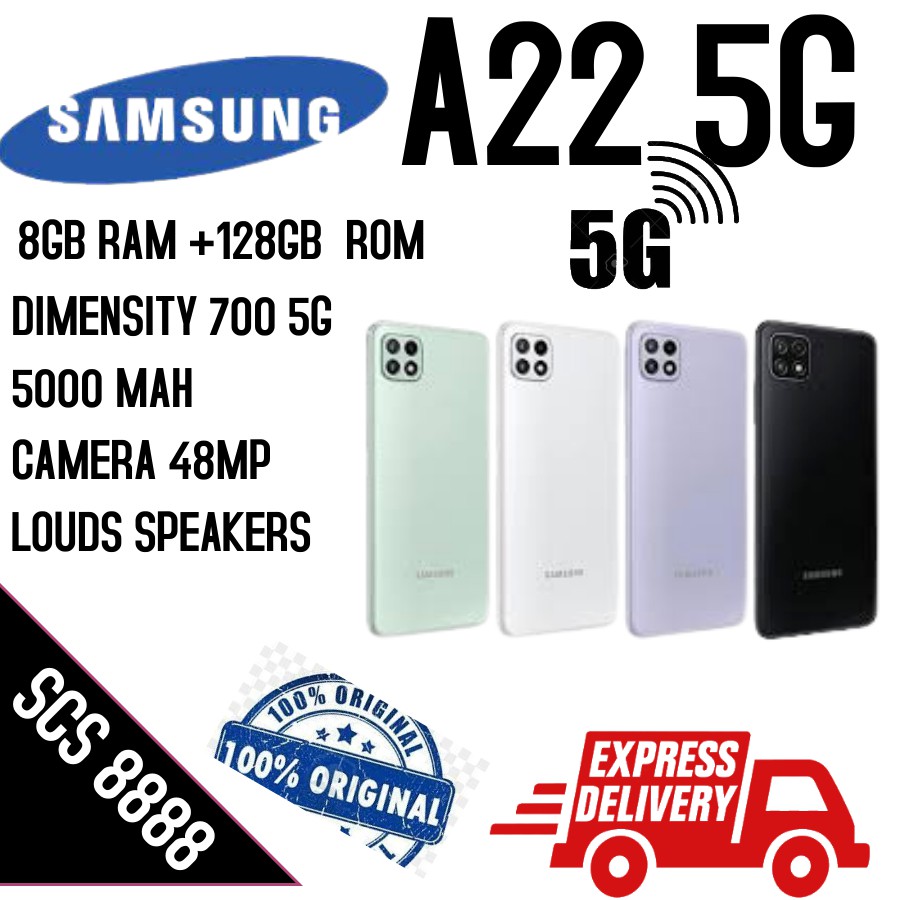 Samsung Galaxy A22 5G (A226) (Grey/ Violet/ Mint) - 8GB RAM - 128GB ROM ...