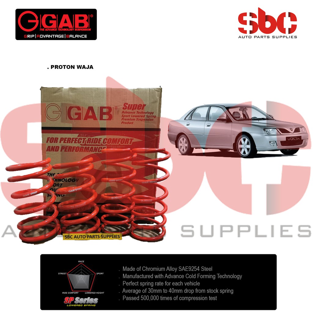 SBC AUTO - GAB SPORT COIL SPRING PROTON WAJA (1SET) | Shopee Malaysia