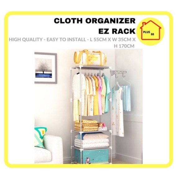 Korean DIY Multipurpose Cloth Organizer Stand Rack Wardrobe Storage ...