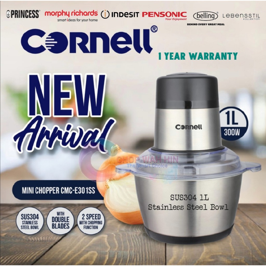 CORNELL MINI CHOPPER CMC-301SS | STAINLESS STEEL BOWL | 300W | Shopee ...