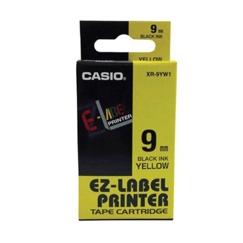 Casio Ez-Label Tape Cartridge - 9mm, Black on Yellow (XR-9YW1) | Shopee ...