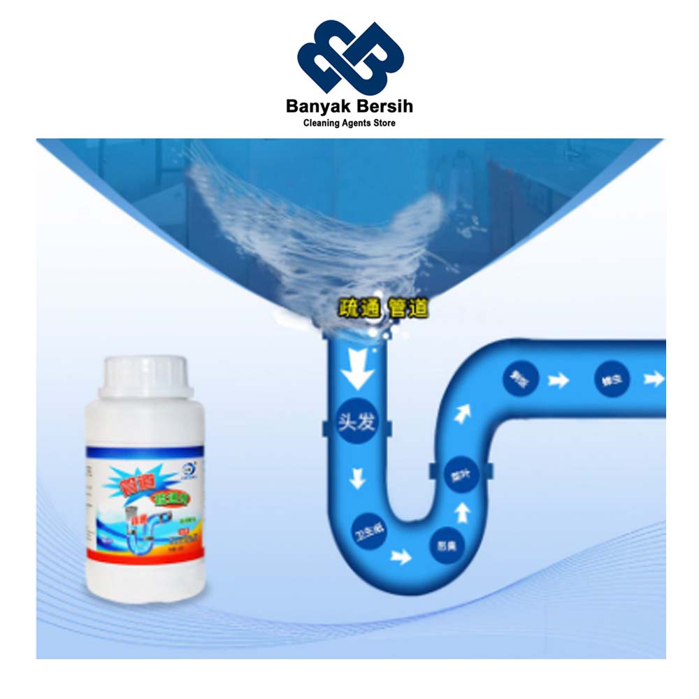 BANYAK BERSIH Clog Remover Drain Pipe Basin Cleaner Serbuk Penanggal ...