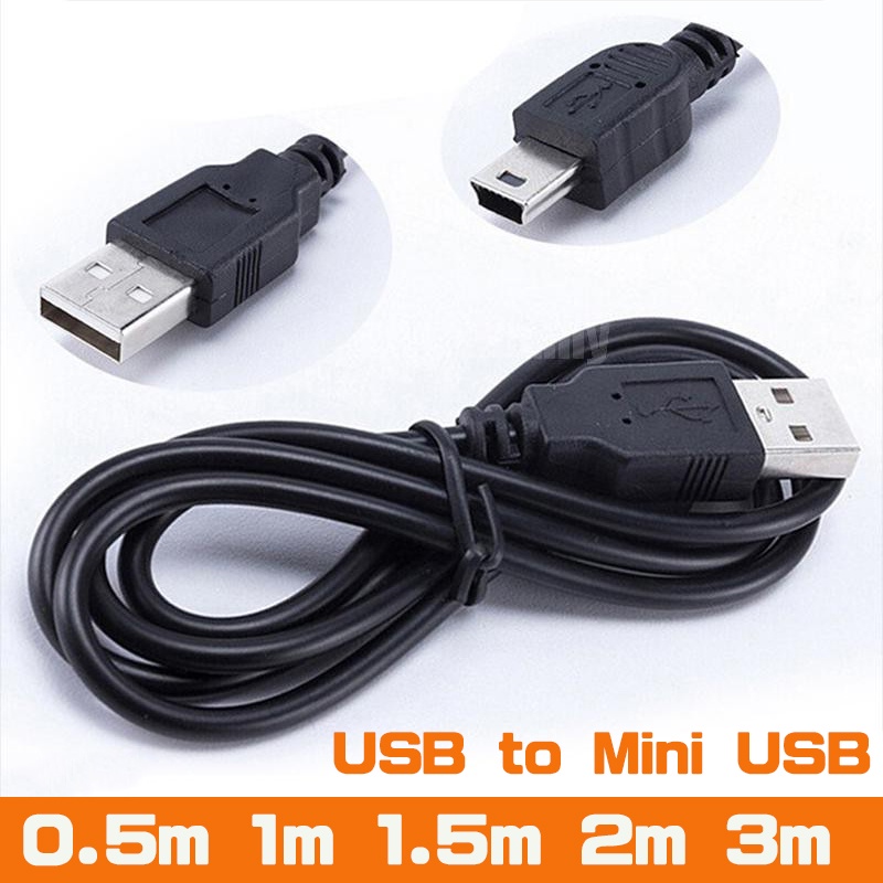 【Ready Stock】Usb To Mini USB Cable 0.5M/1M/1.5M/2M/3M Mini USB Charger ...