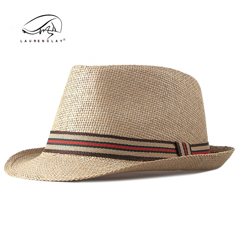 Summer Fedoras Panama jazz Hat Sun Hats for Women Man Beach Straw Hat ...
