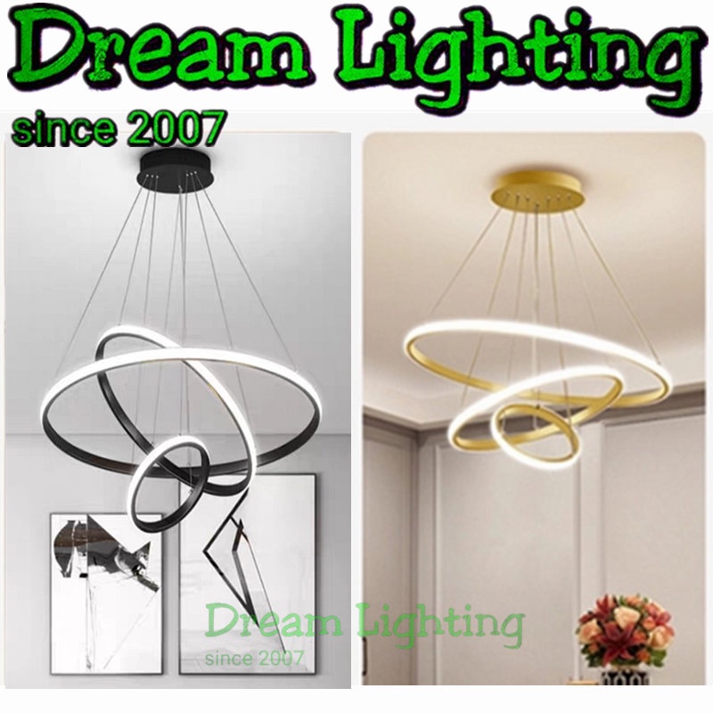 Dream Lighting / LED modern Chandelier pendant light Ceiling 3 Ring ...
