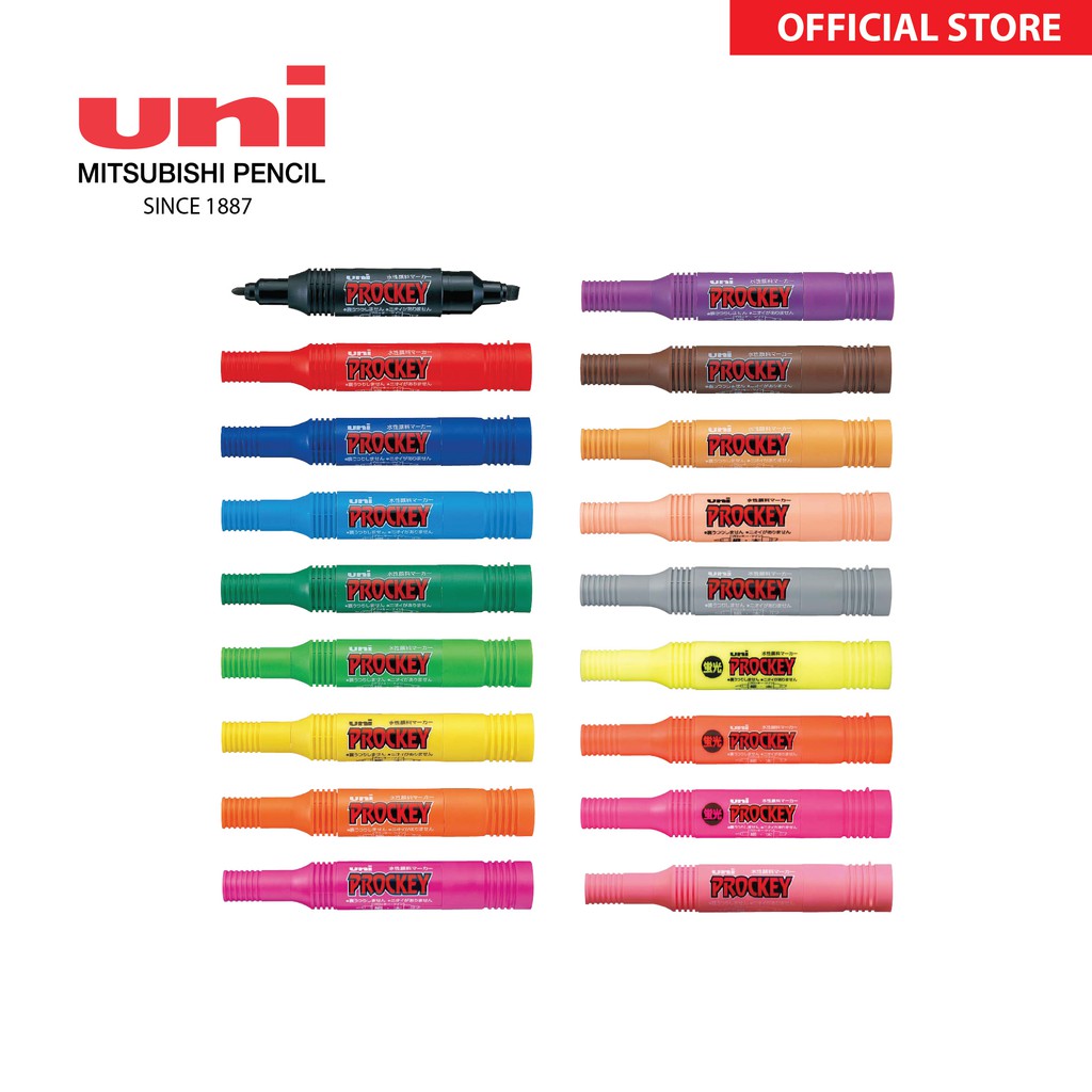 Uni Prockey Waterproof Twin Head Art Permanent Marker PM-150T [BUY 1 FREE 1 except for Black ...