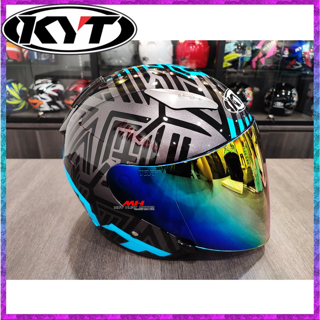 KYT Hellcat Open Face NEON Series / KYT Openface Helmet / KYT Buka Muka ...