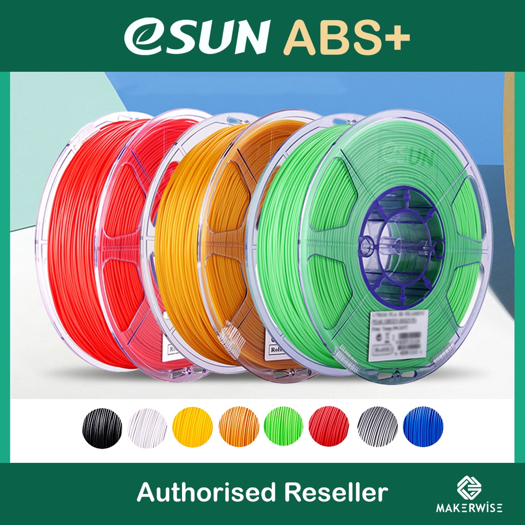 Genuine eSUN ABS+ Filaments 1.75mm 1KG for FDM 3D Printers filament with Spool ABS ESUN | Shopee ...