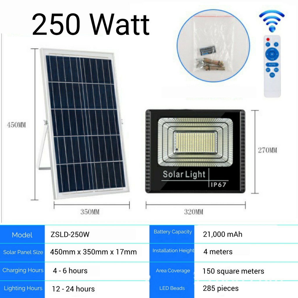 250W LED Solar Spotlight High Quality | Shopee Malaysia