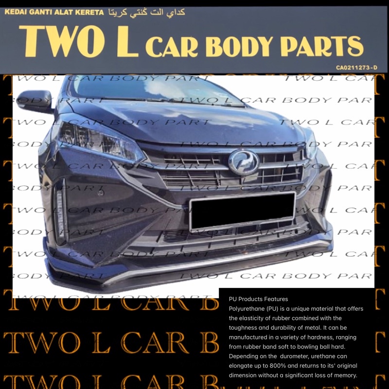 myvi MG3 2022 facelift front v lip takero add on oem gear up skirt ...