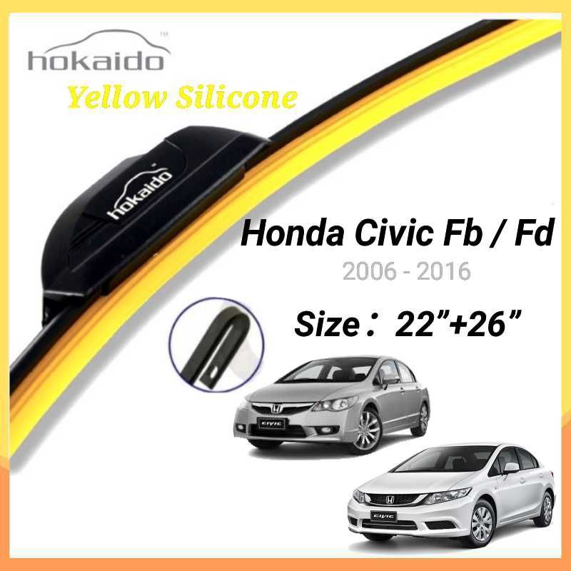 Honda Civic 1.8 2.0 FD FB 2006 - 2016 Original Hokaido Silicone Wiper Blade (1SET) | Shopee Malaysia