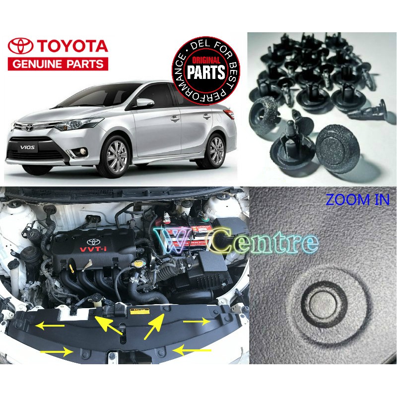 Quality Toyota Vios 2014 to 2022 Front Inner Grille Clip 8pcs | Shopee ...