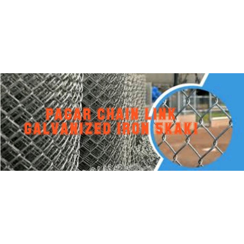 PAGAR CHAIN LINK GALVANIZED IRON 15meter (5Kaki x 15meter) | Shopee ...