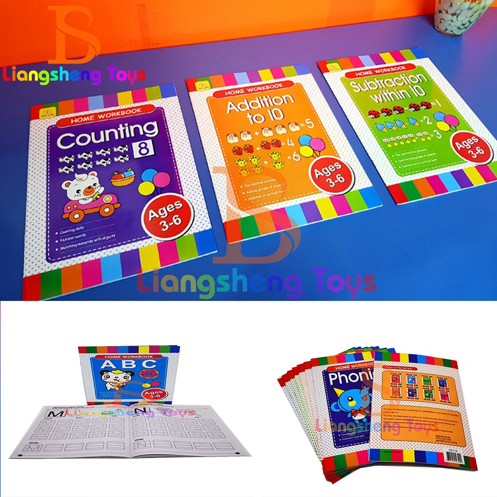 (8books-40pages)Home workbook Kids education Exercises books | Shopee ...