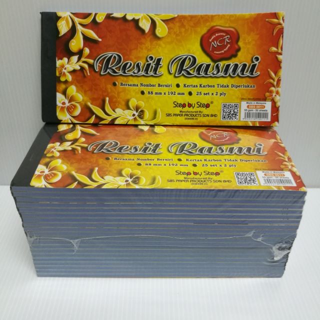 20 Books (0011) Resit Rasmi book carbonless with numbering 88*192mm ...