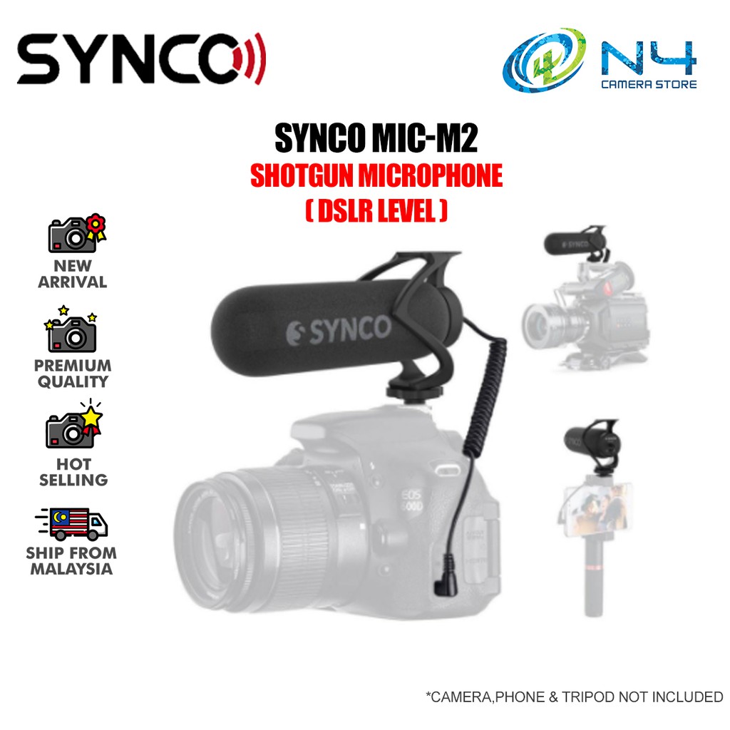 SYNCO Mic-M2 Mic M2 Shotgun Microphone for DSLR/Mirrorless Cameras & Smartphones (1 Year ...